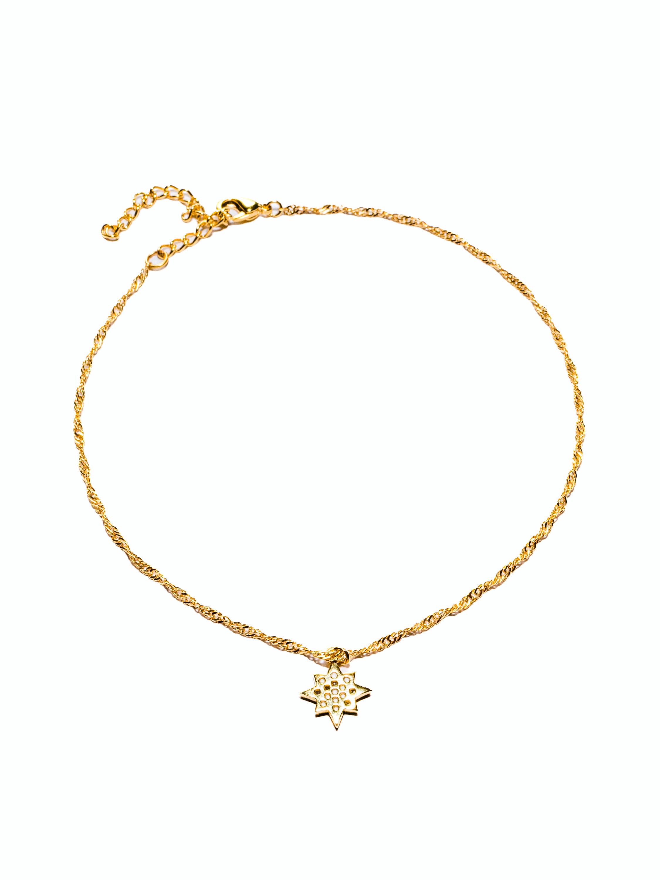 Anti Tarnish 24K Gold Plated North Star Anklet, Minima List Gold Anklet ...