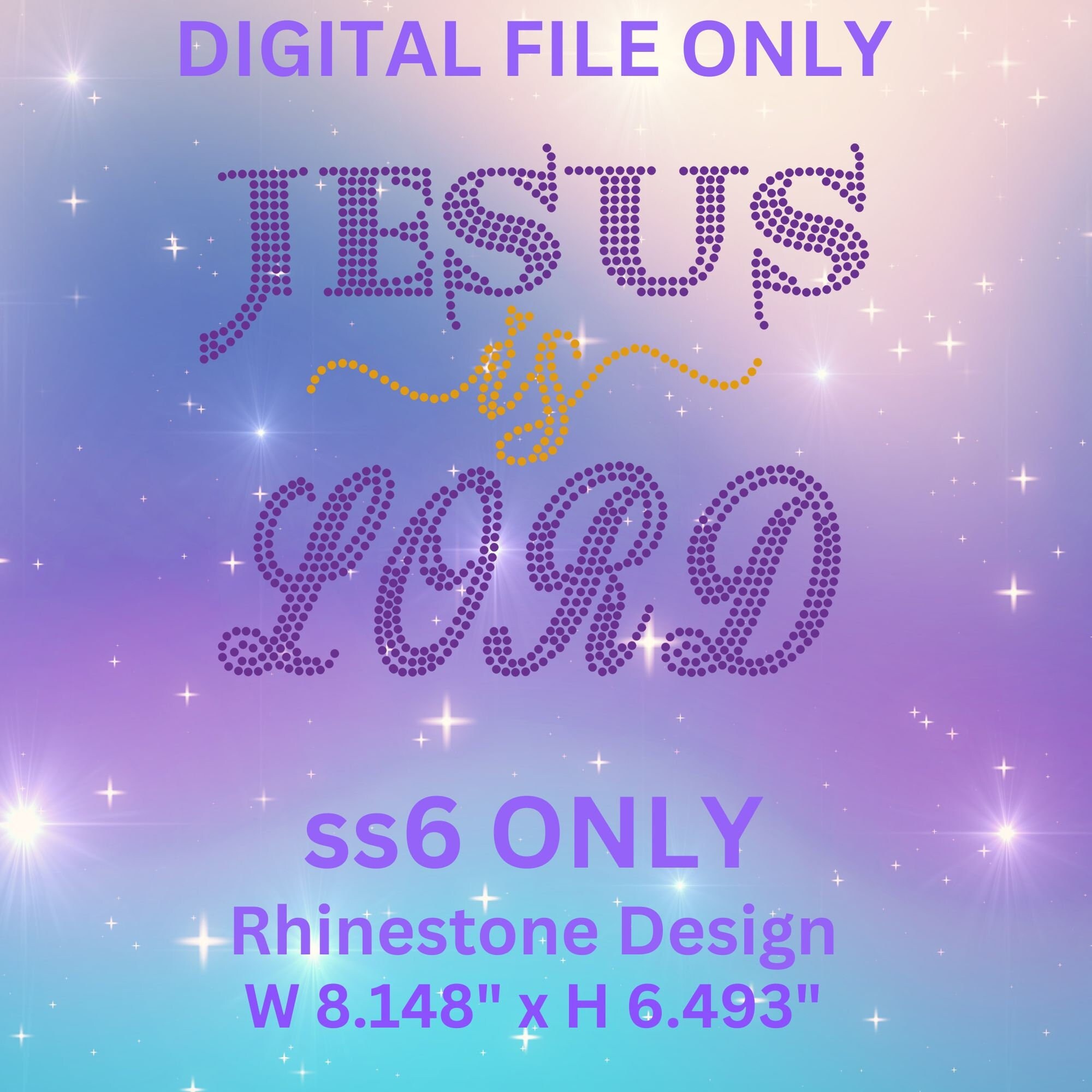 JESUS is LORD Digital Rhinestone Design, Christian Believer Template ...