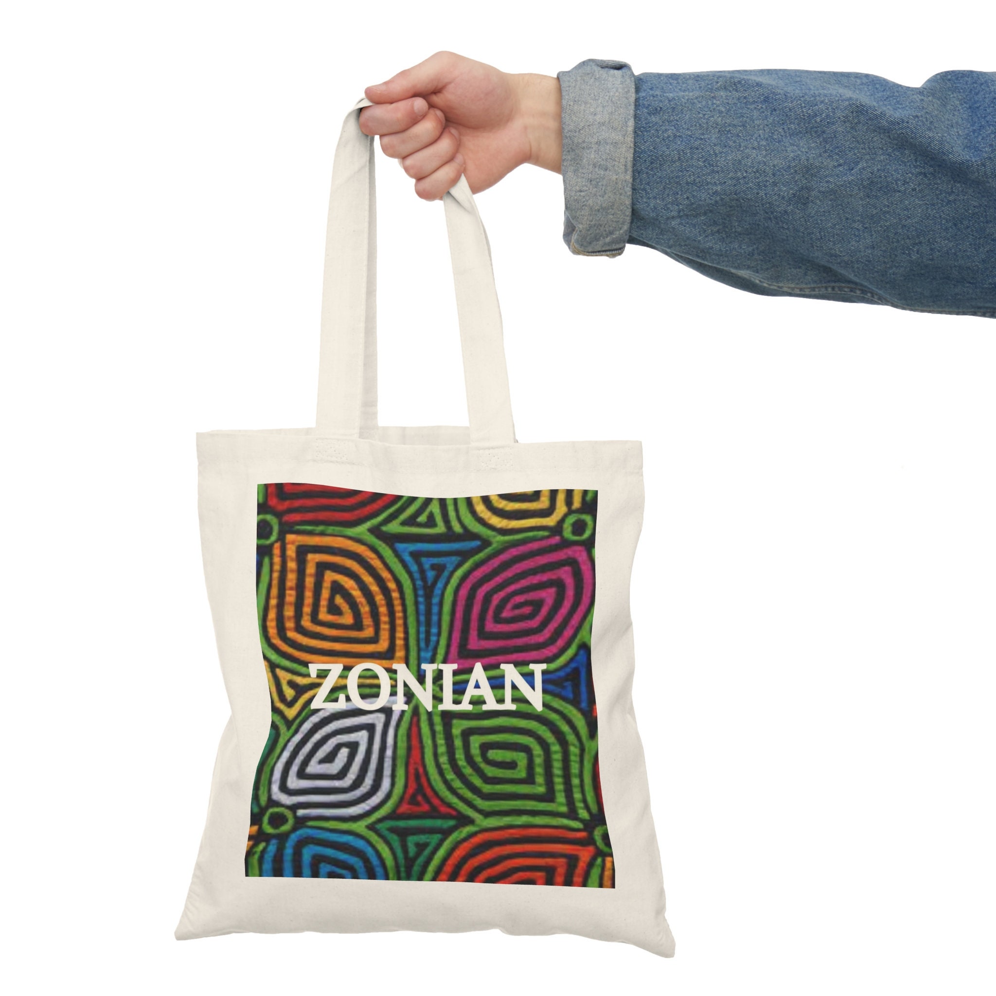 Zonian on a Mola Print Natural Tote Bag - Etsy