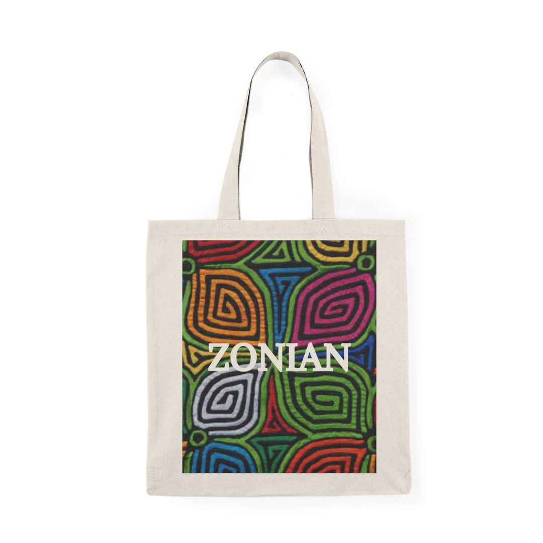 Zonian on a Mola Print Natural Tote Bag - Etsy
