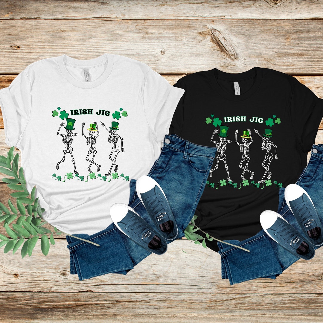Funny St Patricks Shirt Dancing Jig Skeletons,st Paddys Day Irish Jig ...