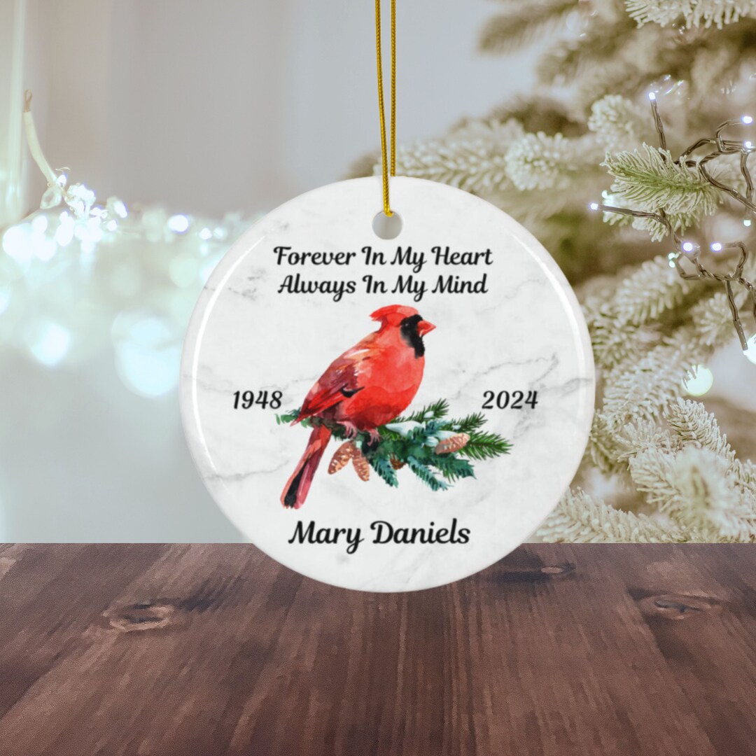 Memorial Christmas Cardinal 2 Ornament, in Loving Memory Ornament ...