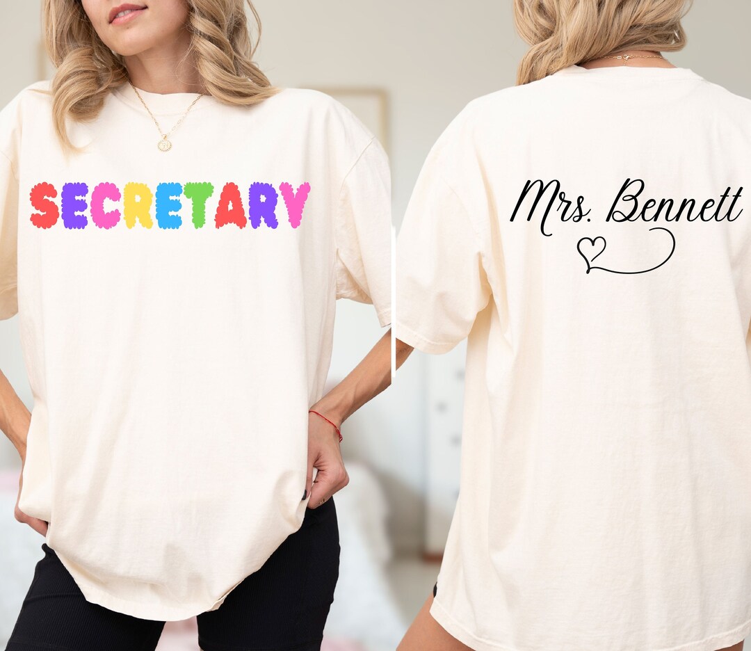 SECRETARY Name on Back Comfort Color 1717 - Etsy