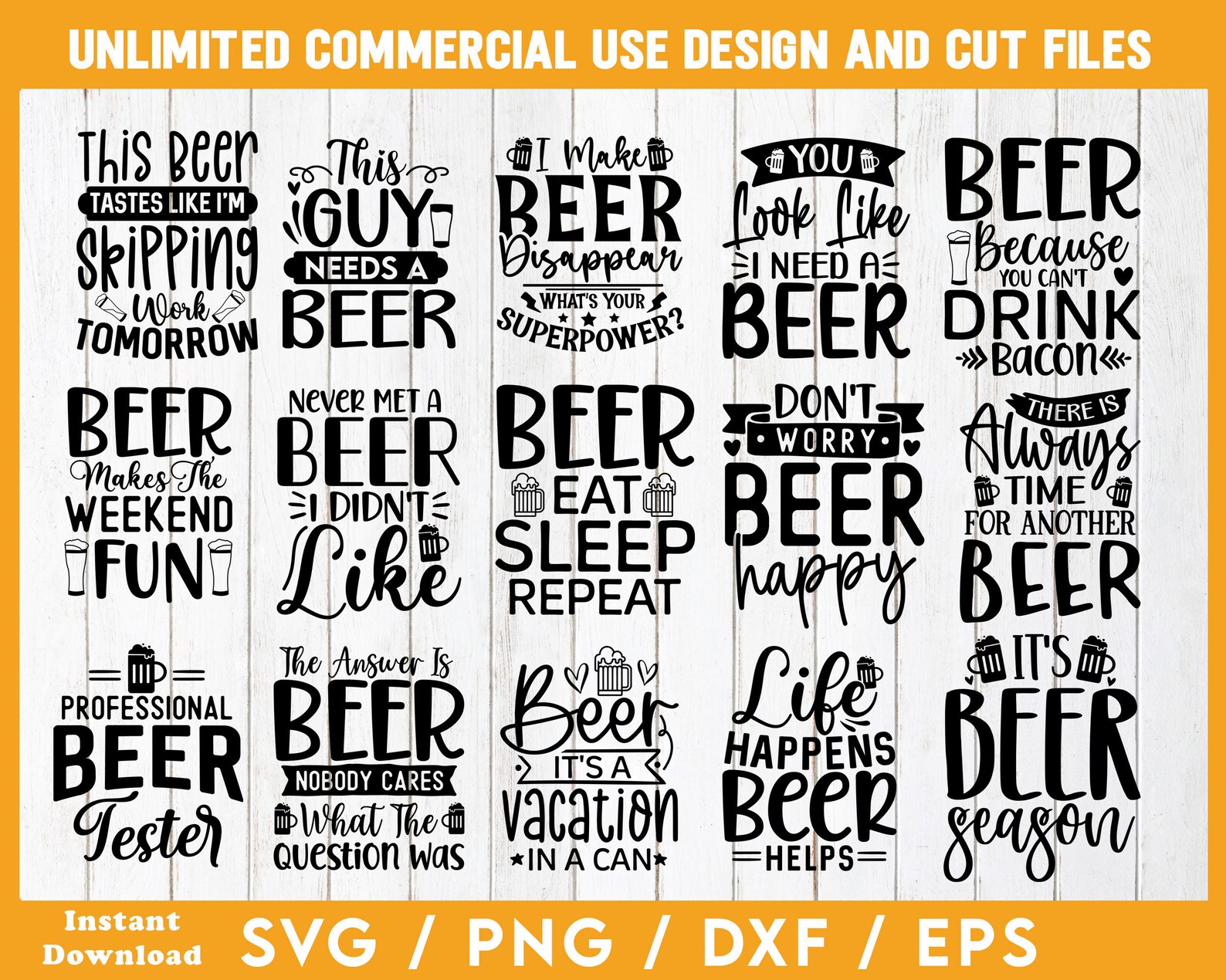 Beer SVG Bundle Beer SVG Files for Crafters, Beer Svg Designs for POD ...