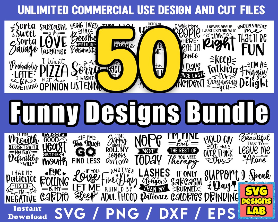 Funny SVG Bundle Funny Quotes Svg Funny Sayings Svg Funny - Etsy