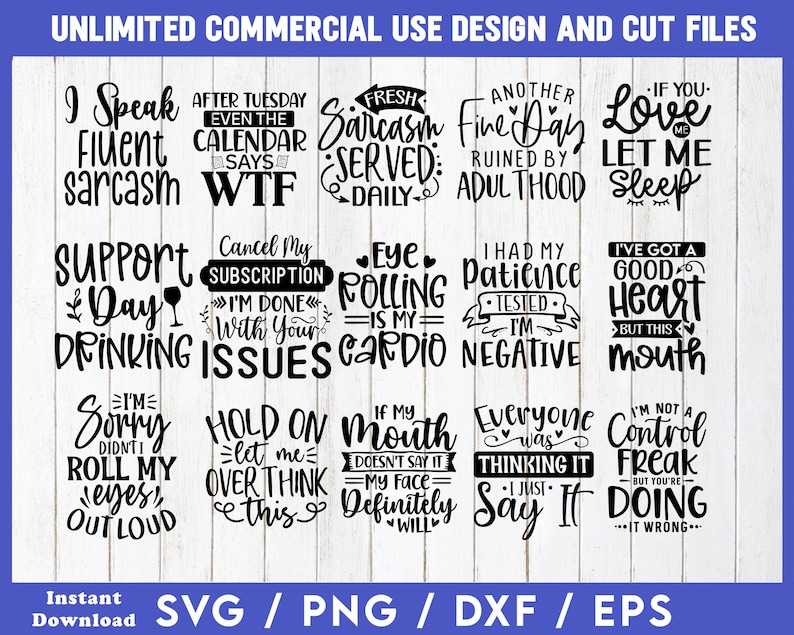 Funny SVG Bundle Funny Quotes Svg Funny Sayings Svg Funny - Etsy