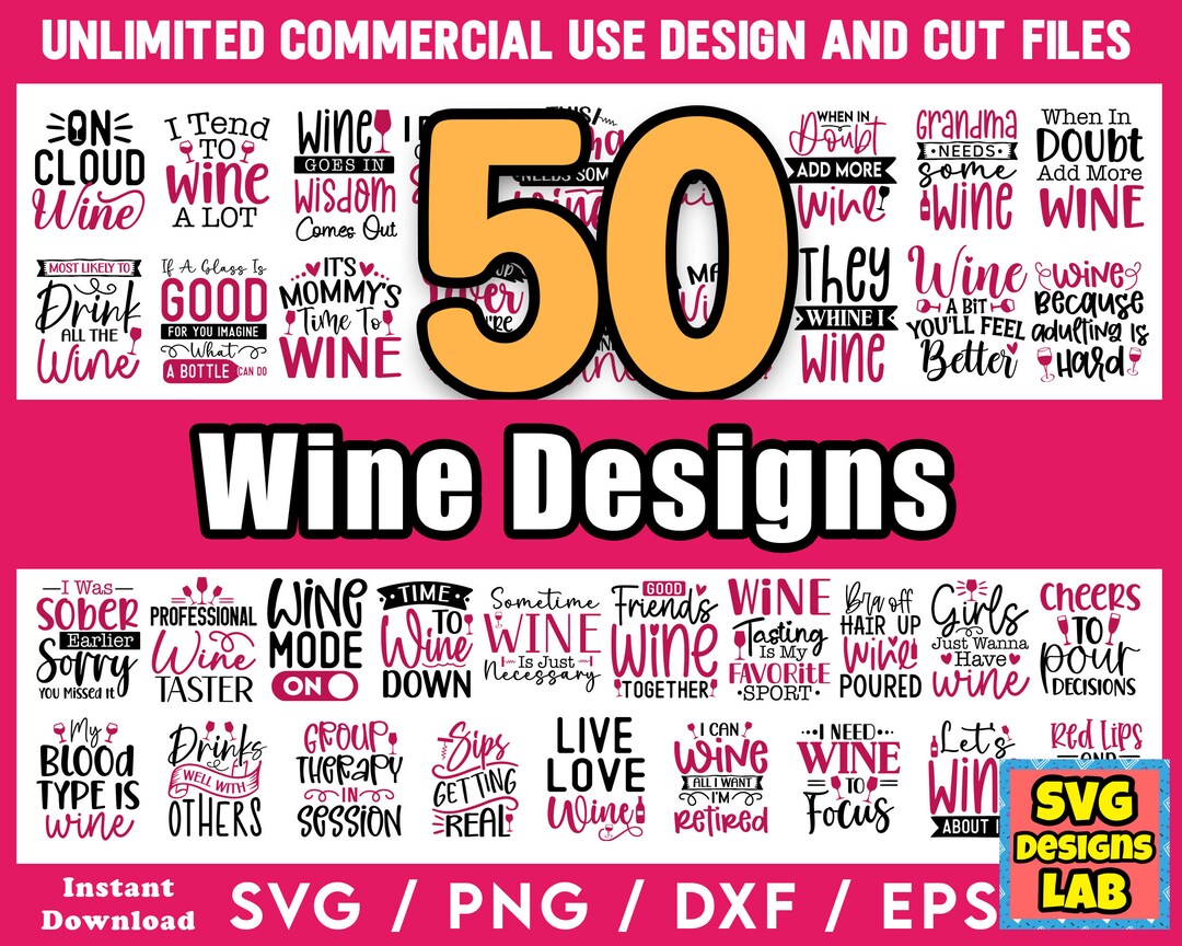 Wine SVG Bundle - Wine Svg Files for Crafters, Wine Svg Designs for POD ...