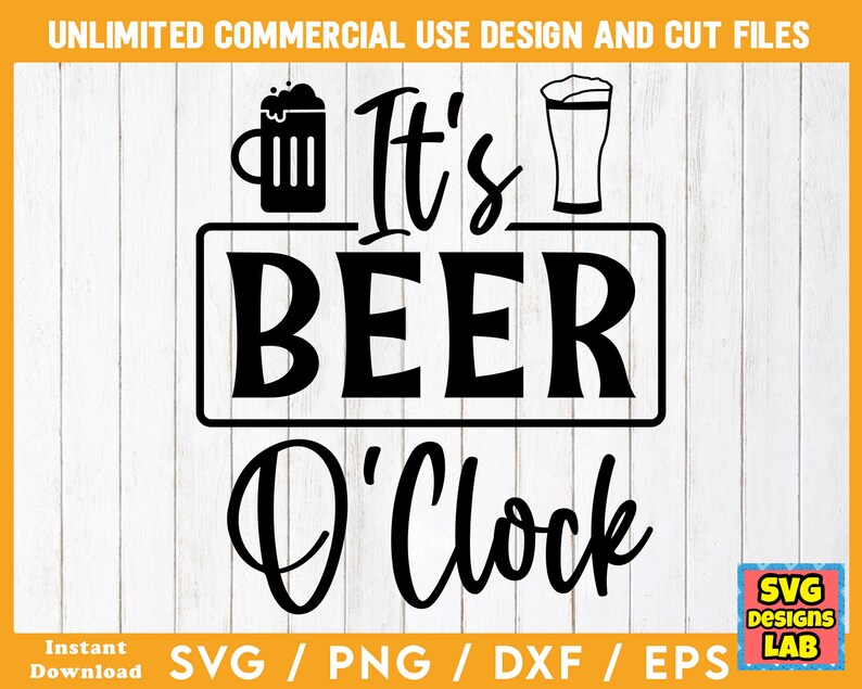 It's Beer O'clock Beer SVG Drinking SVG Beer SVG - Etsy