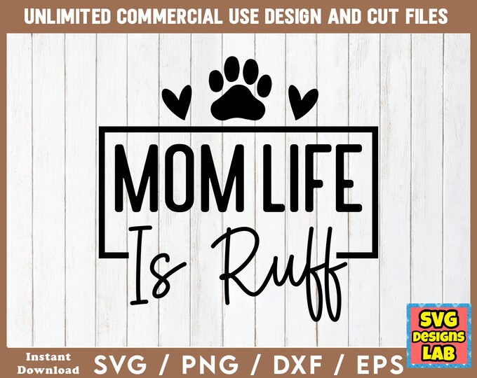 Mom Life is Ruff - Dog SVG, Dog Svg Files, Dog SVG Bundle, Dog Quotes ...