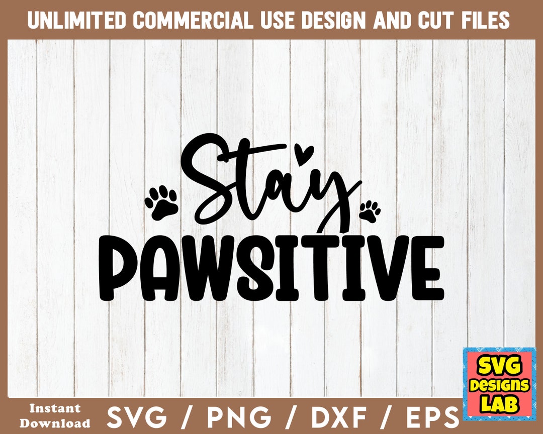 Stay Pawsitive Dog SVG, Dog Svg Files, Dog SVG Bundle, Dog Quotes Svg ...