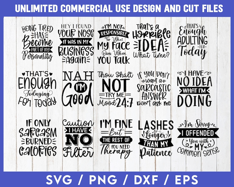 Funny SVG Bundle Funny Quotes Svg Funny Sayings Svg Funny - Etsy