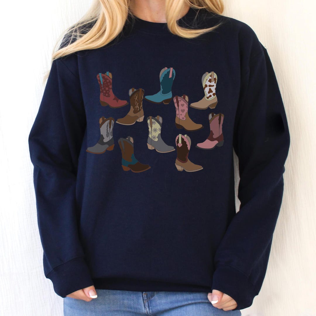 Cowboy Boots Sweatshirt, Western Apparel, Rodeo Fashion, Country Style ...