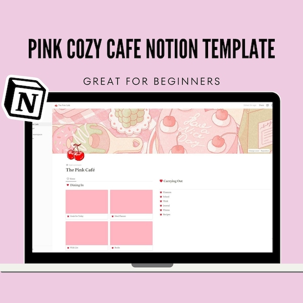 Pink Personal Notion Template - Etsy
