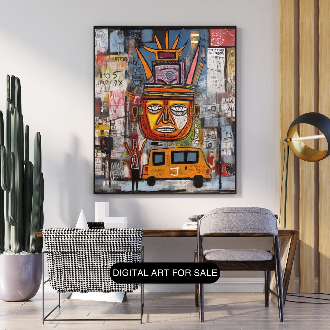 Jean Michel Basquiat-style Artwork Housewarming Gifts New - Etsy