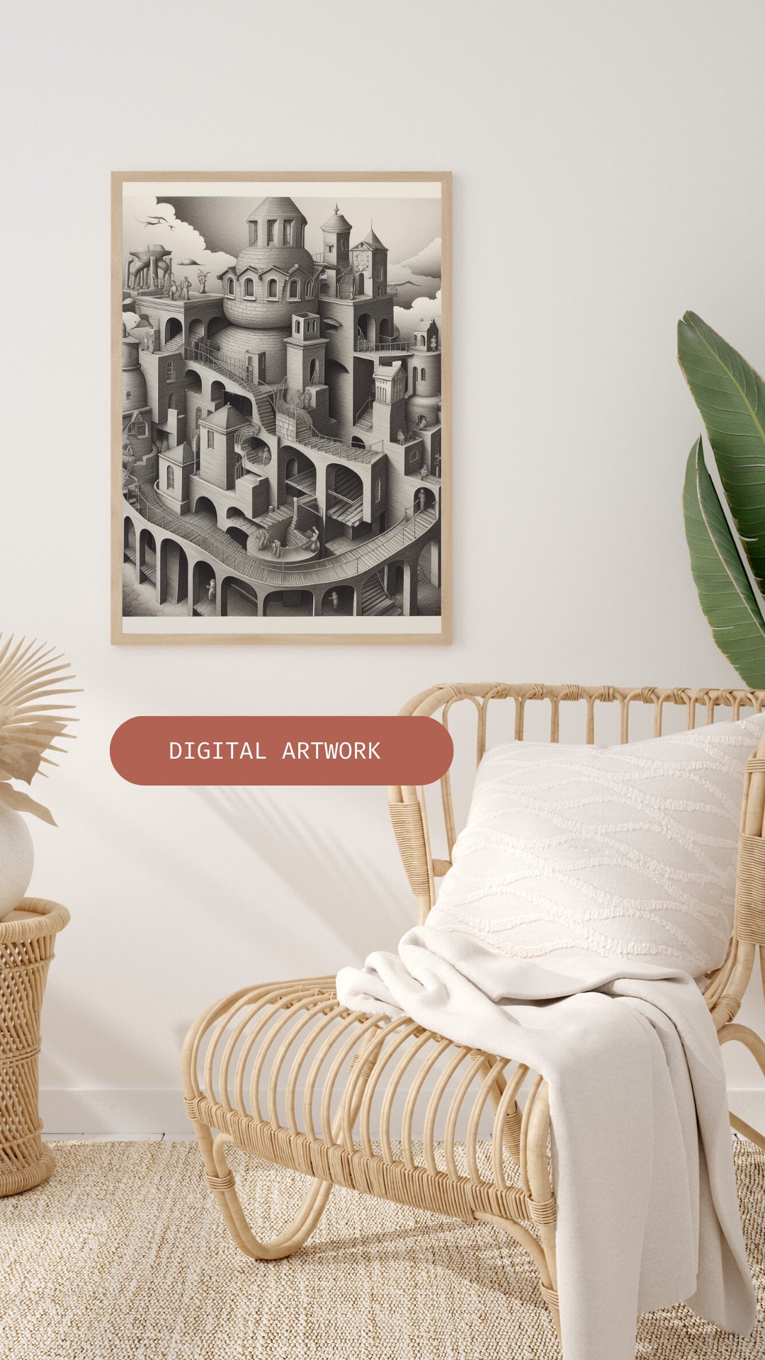 Escher-style Lithograph Artwork Housewarming Gifts New Home - Etsy