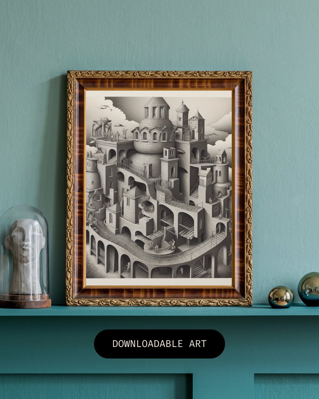 Escher-style Lithograph Artwork Housewarming Gifts New Home - Etsy