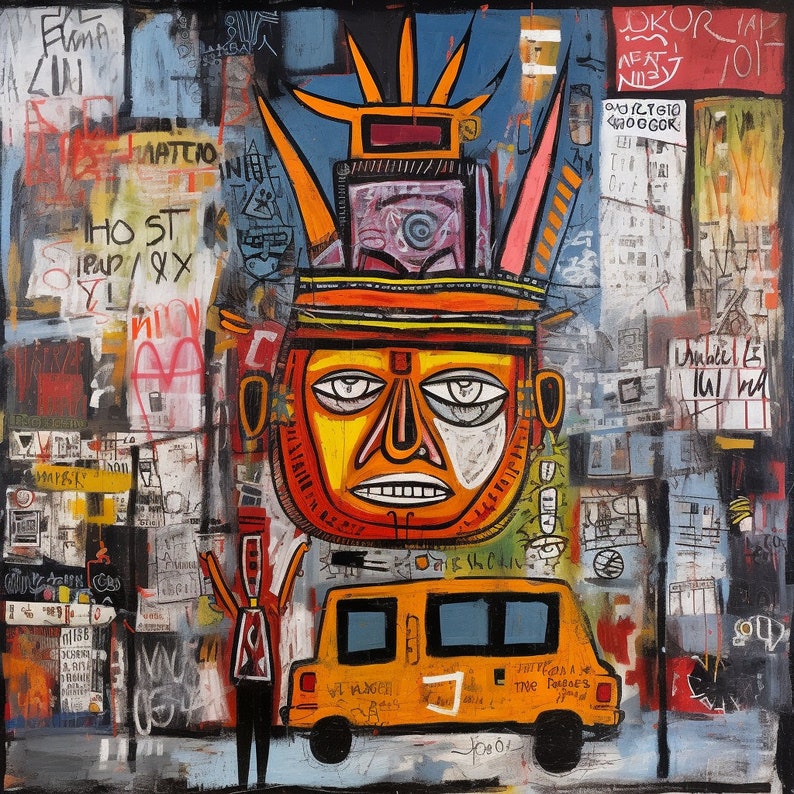Jean Michel Basquiat-style Artwork Housewarming Gifts New - Etsy