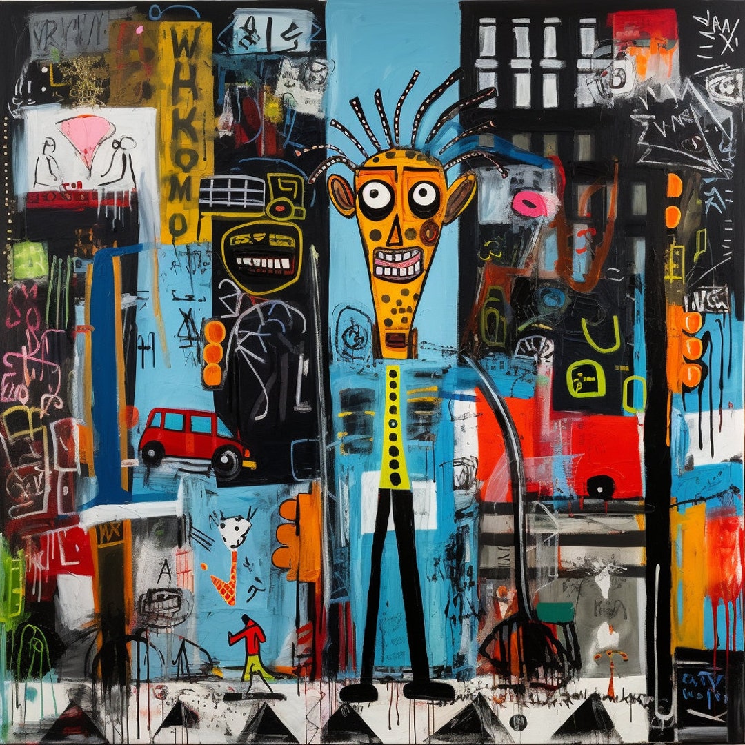 Jean Michel Basquiat-style Artwork Housewarming Gifts New - Etsy
