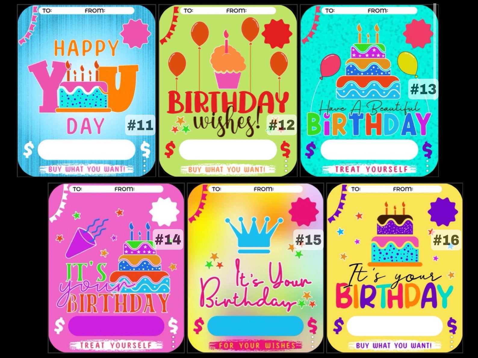 Happy Birthday Money Holder Card! Rolled Cash/dollar Bills/bucks - 25 ...