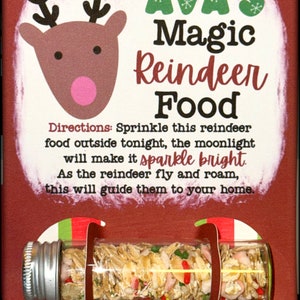 Personalized Magic Reindeer Food! Sprinkle for Rudolph and Friends on ...