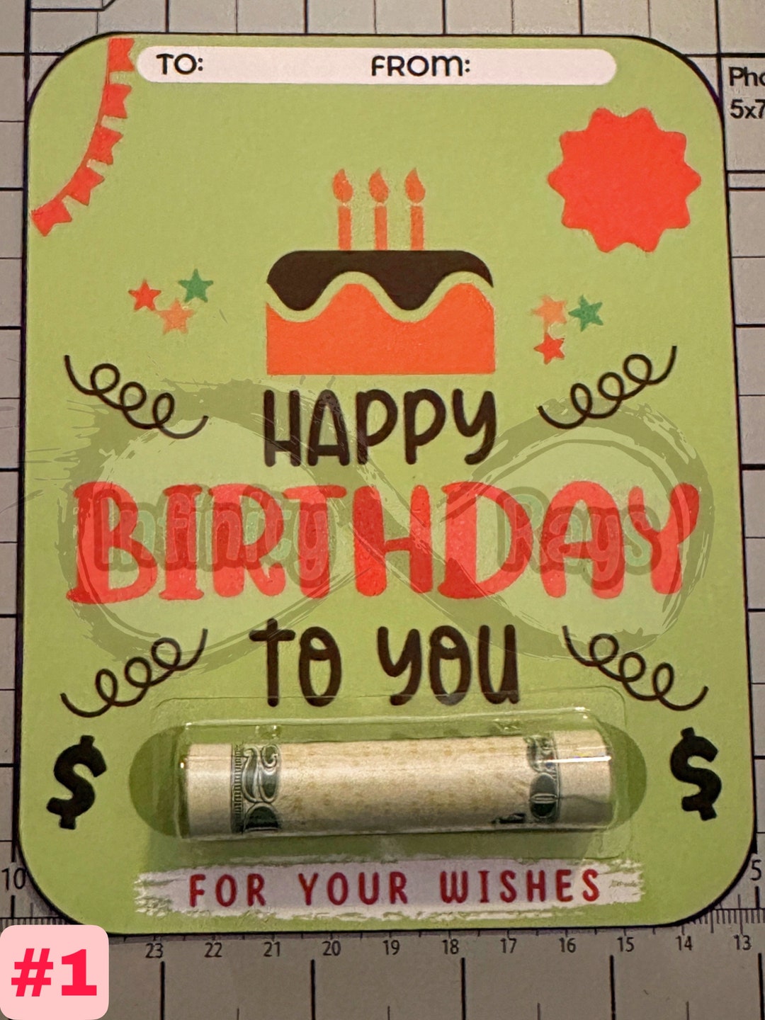 Happy Birthday Money Holder Card! Rolled Cash/dollar Bills/bucks - 25 ...