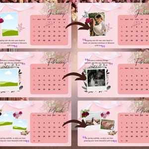 Pink Calendar 2025 Printable Canva Editable Family Gift - Etsy Canada