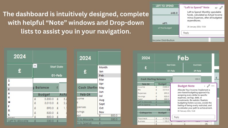 Monthly Budget Spreadsheet Template Tracker, Monthly Expense Organiser ...