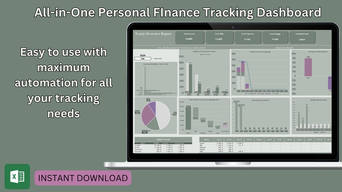 All-in-one Prsonal Finance Dashboard and Budgeting and Tracking Tool ...