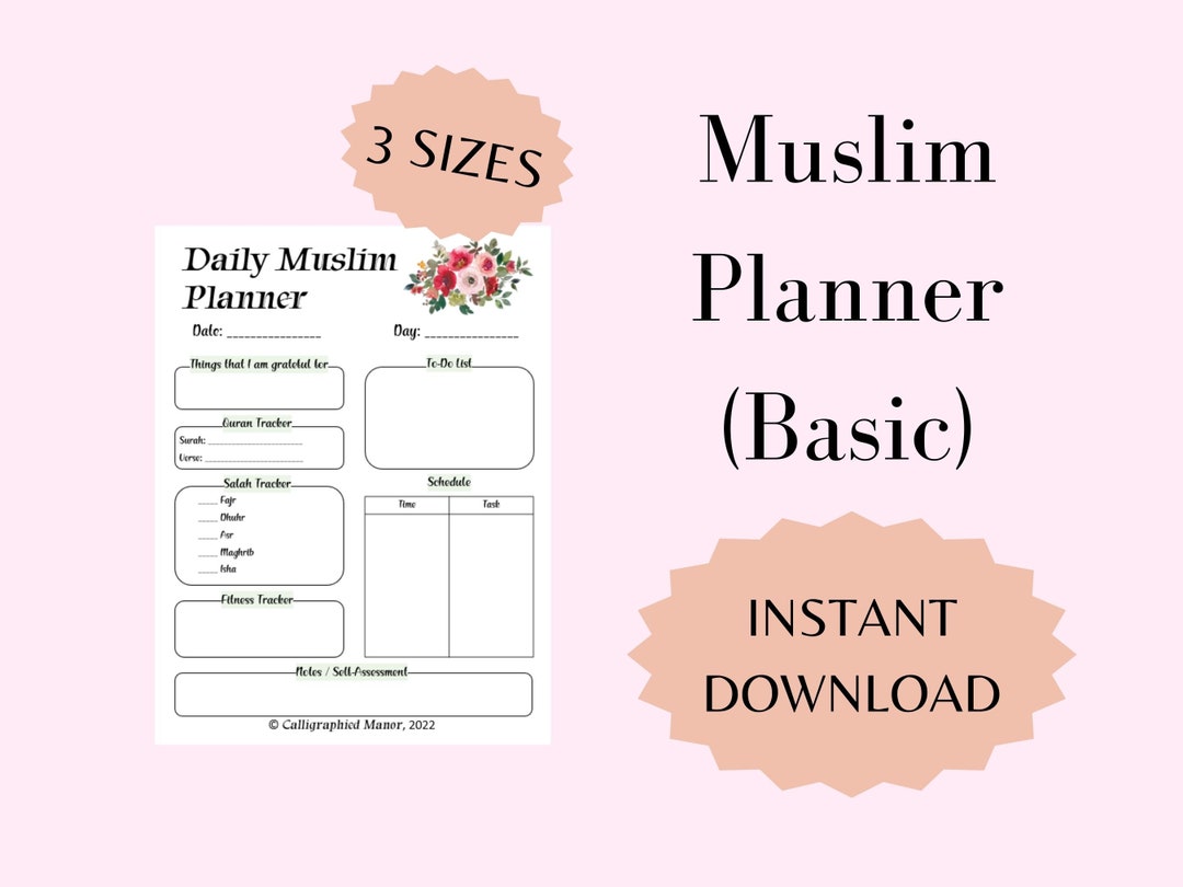 Muslim Daily Planner, Digital Muslim Planner, Printable Muslim Planner ...