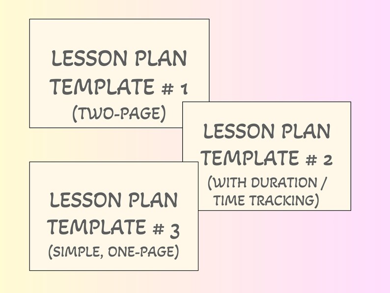 Editable Printable Lesson Plan Template Customize in - Etsy