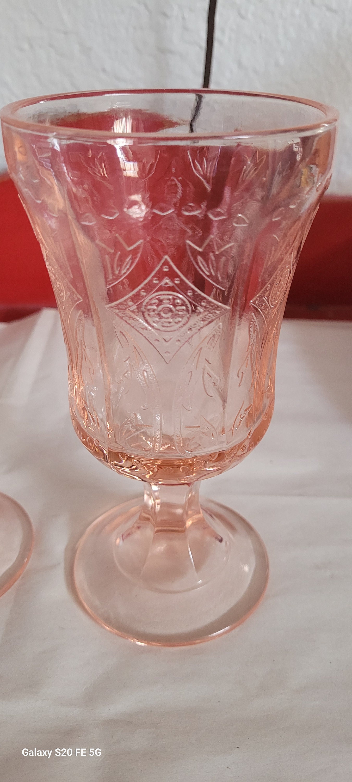 Vintage Pink Depression Glass Madrid Pattern. - Etsy