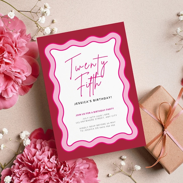Pink Invitations - Etsy