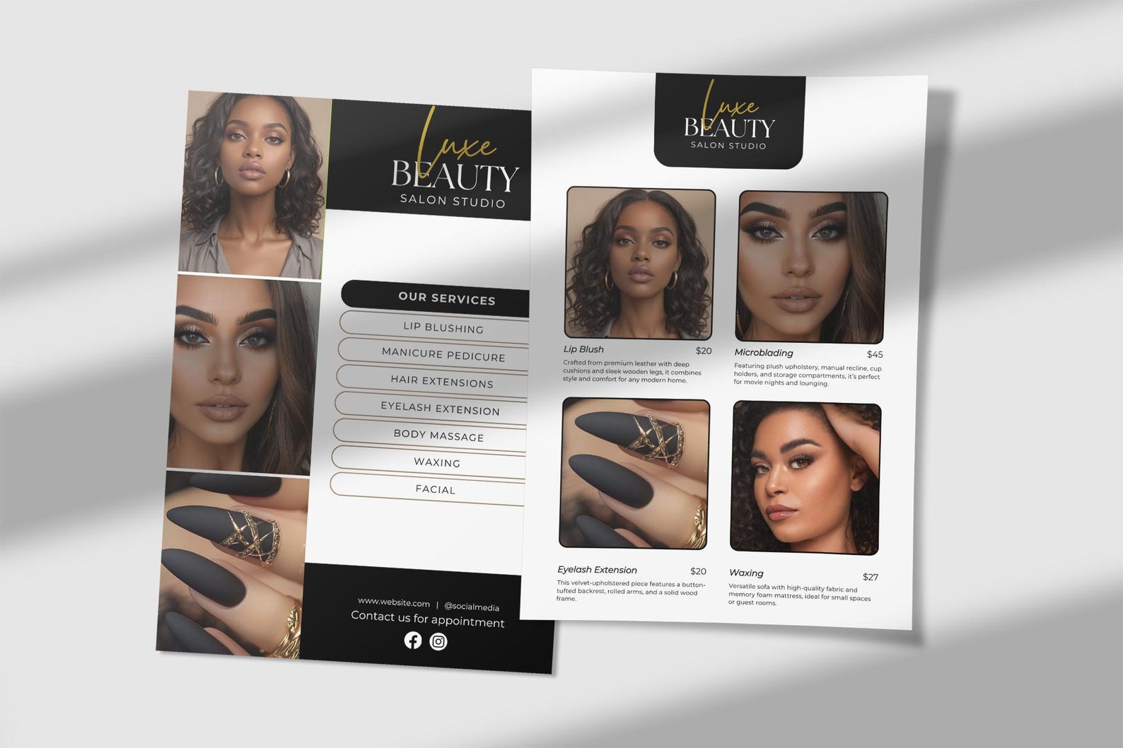 DIY Beauty Salon Flyer Templates Design, Hair Nail Makeup Salon ...