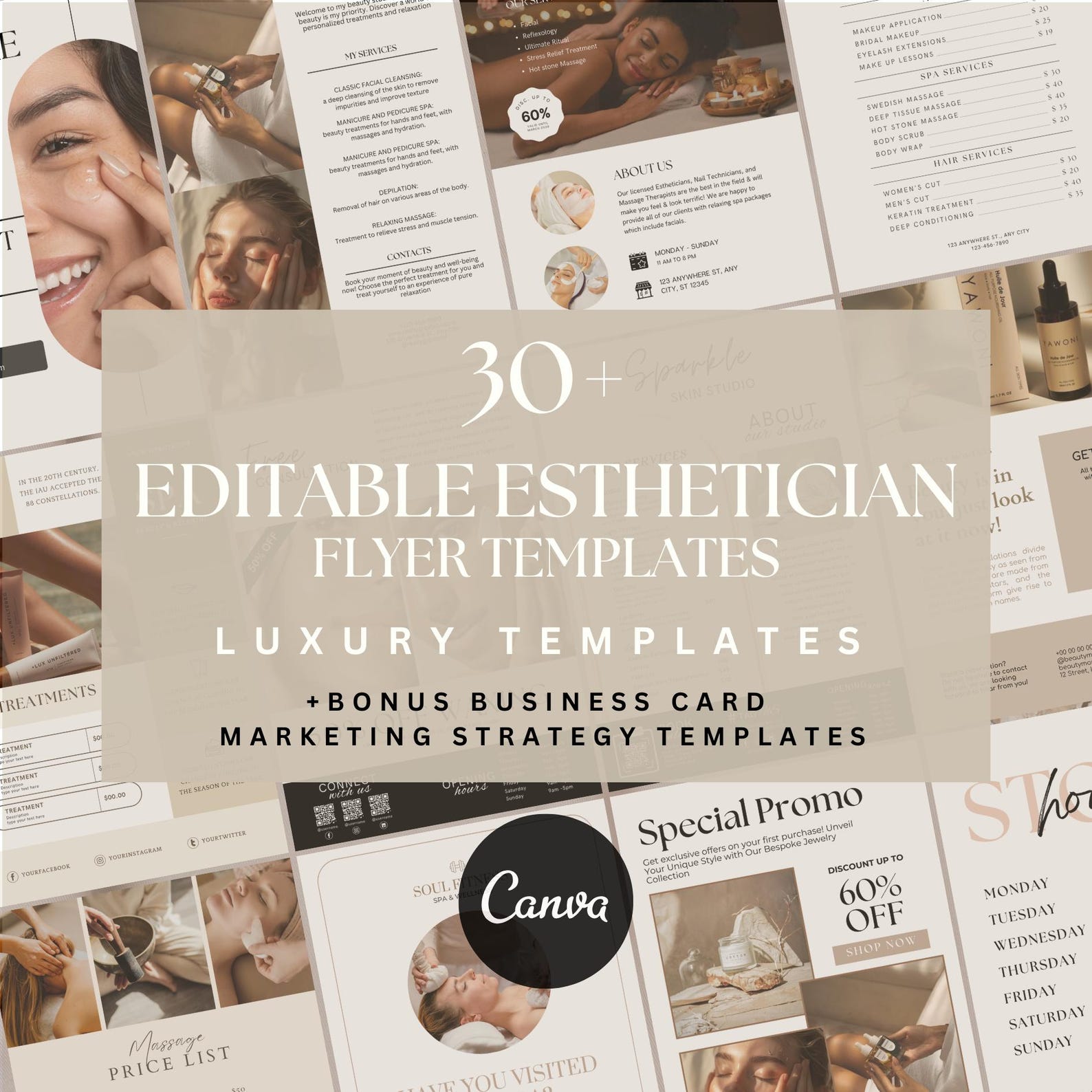 Bundle Esthetician Flyer Templates | Beauty Flyer | Esthetician ...