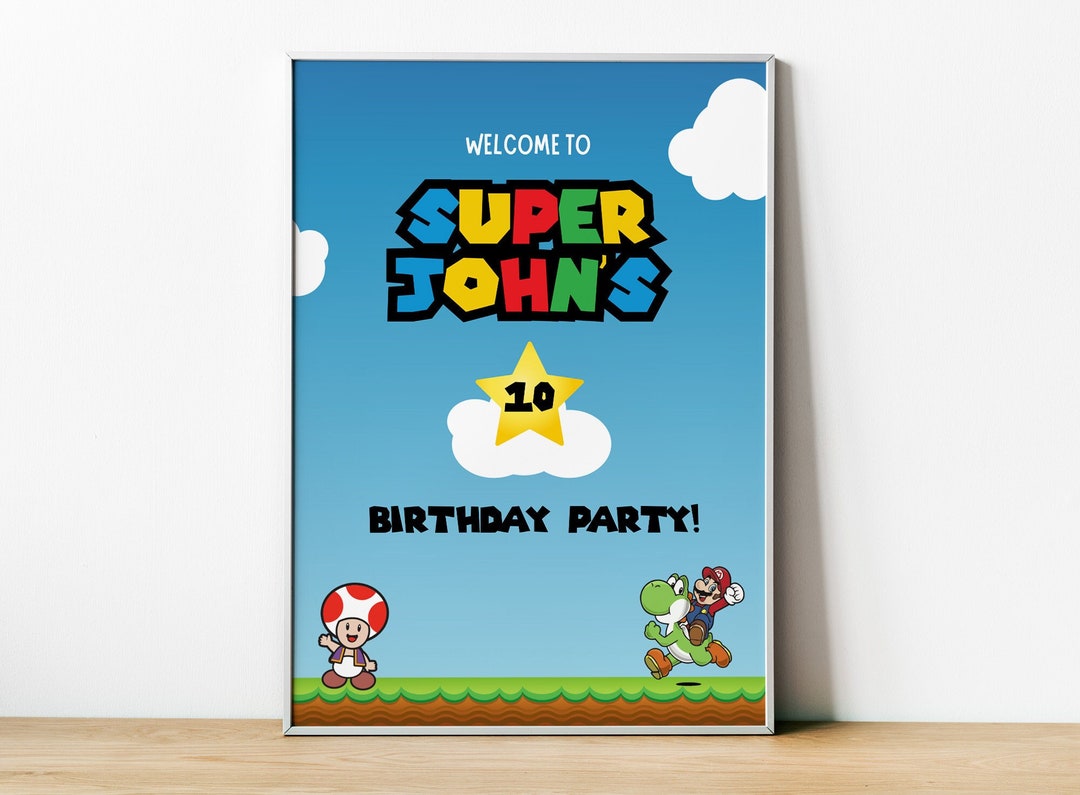 Mario Bros Welcome Signs Super Mario Birthday Welcome Signs - Etsy