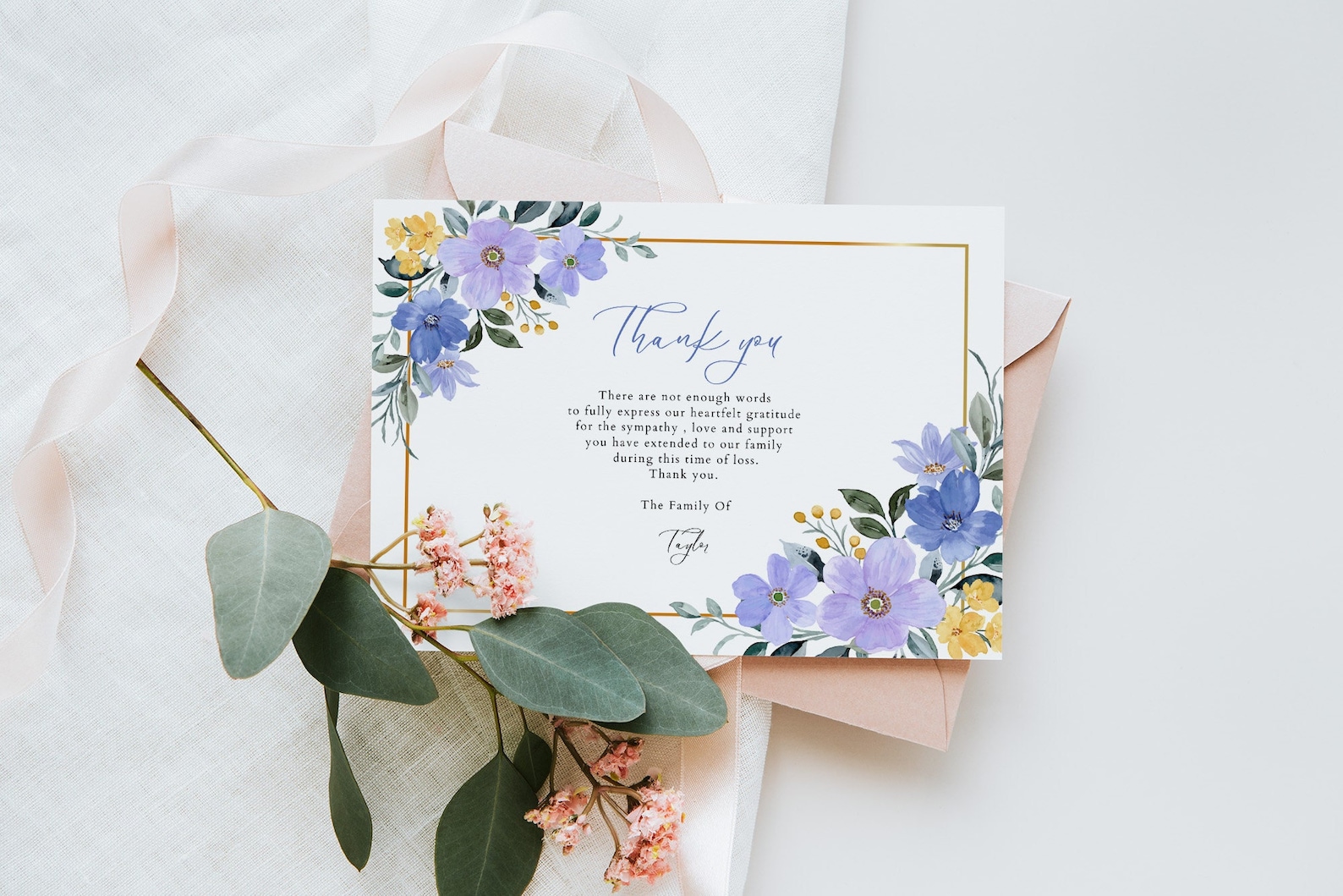 After Funeral Thank You Cards Funeral After Thank You Cards Digital ...