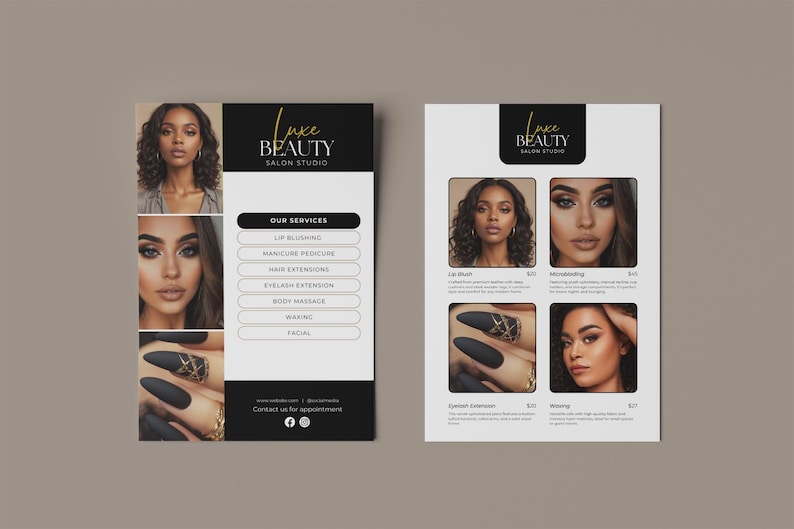 DIY Beauty Salon Flyer Templates Design, Hair Nail Makeup Salon ...