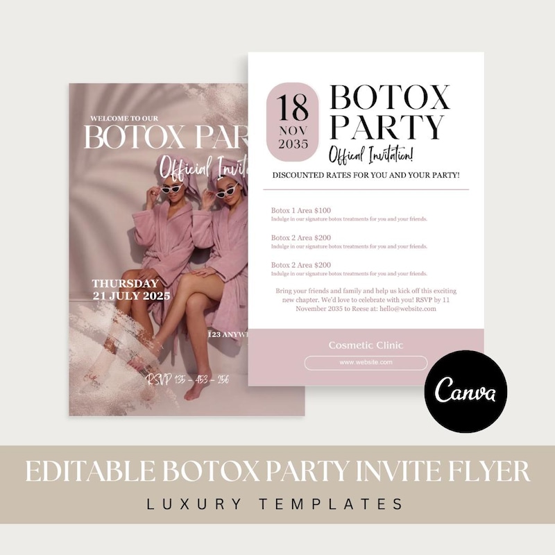 Botox Party Invite or Flyer - Etsy