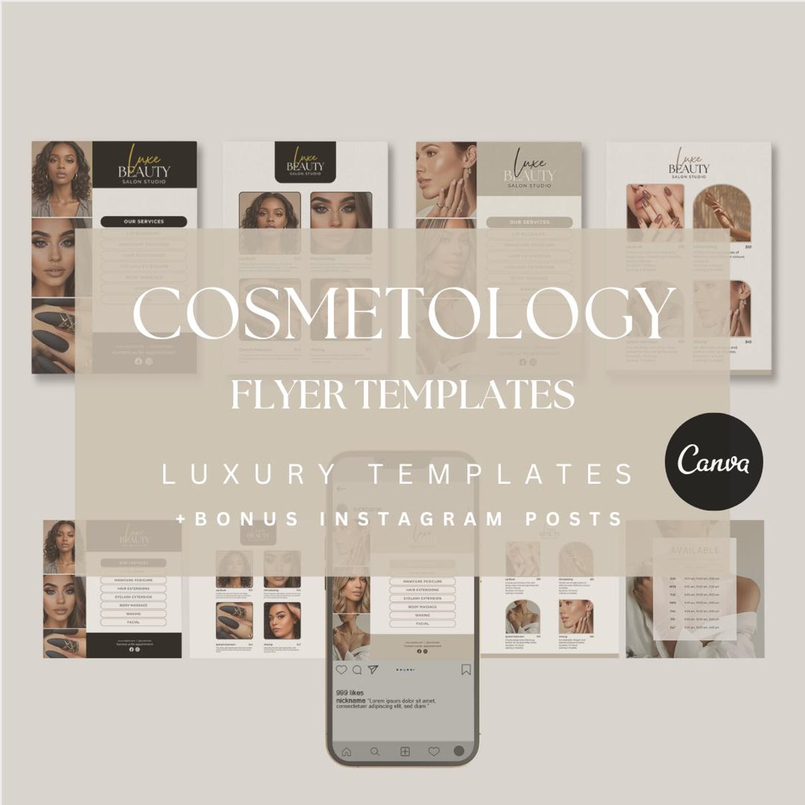 DIY Beauty Salon Flyer Templates Design, Hair Nail Makeup Salon ...