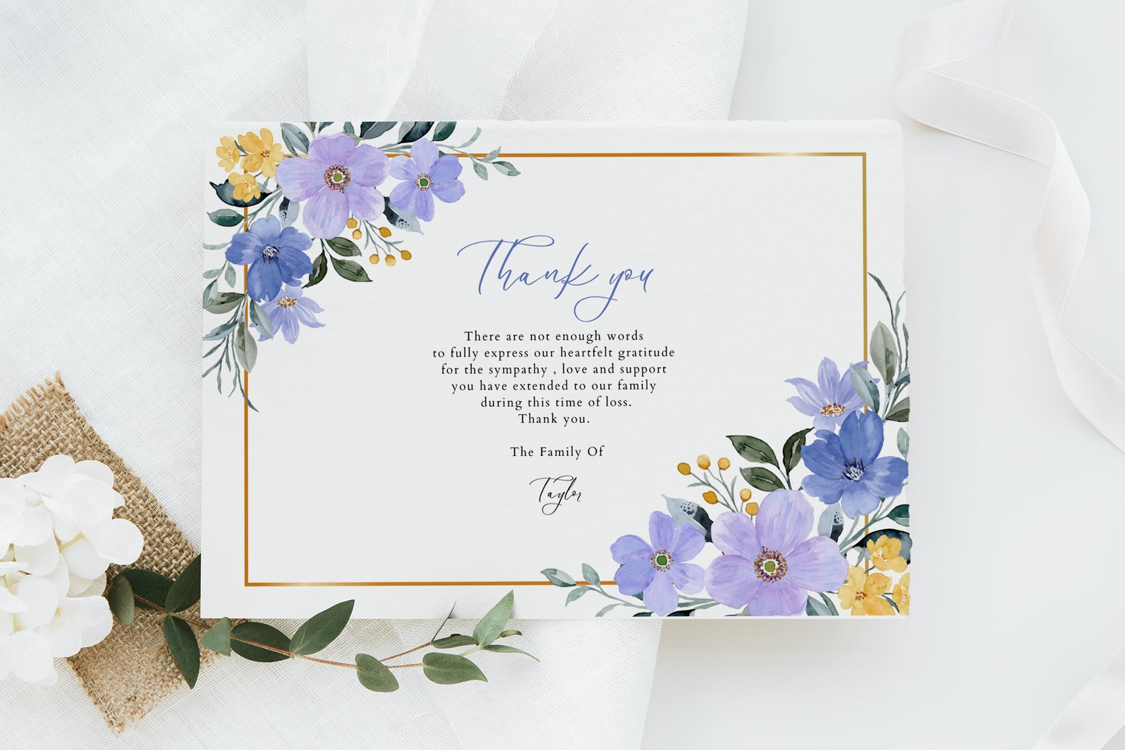 After Funeral Thank You Cards Funeral After Thank You Cards Digital ...