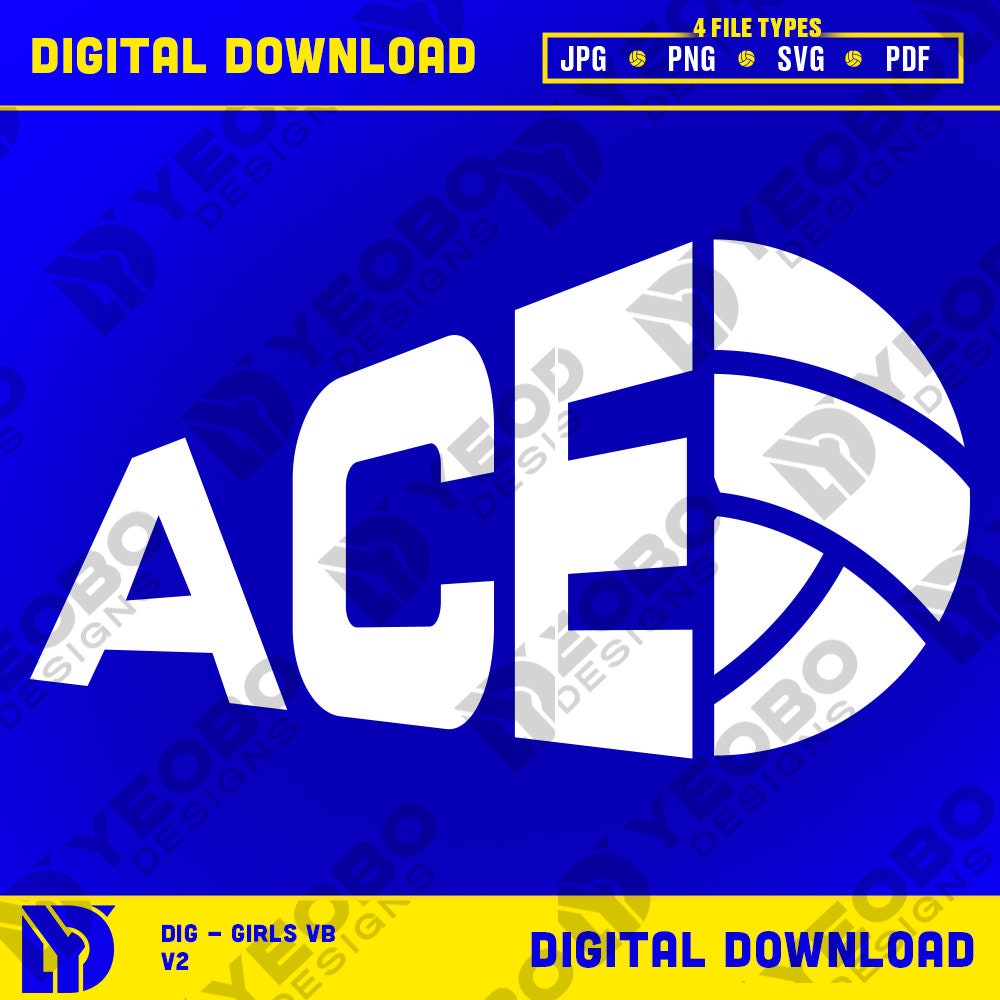 VOLLEYBALL ACE Svg V.1 - Volleyball Player Svg, Volleyball Profile Svg ...