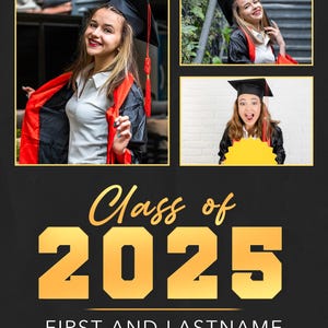 2025 Graduation Photo Collage Template | Class of 2025 Editable Picture ...