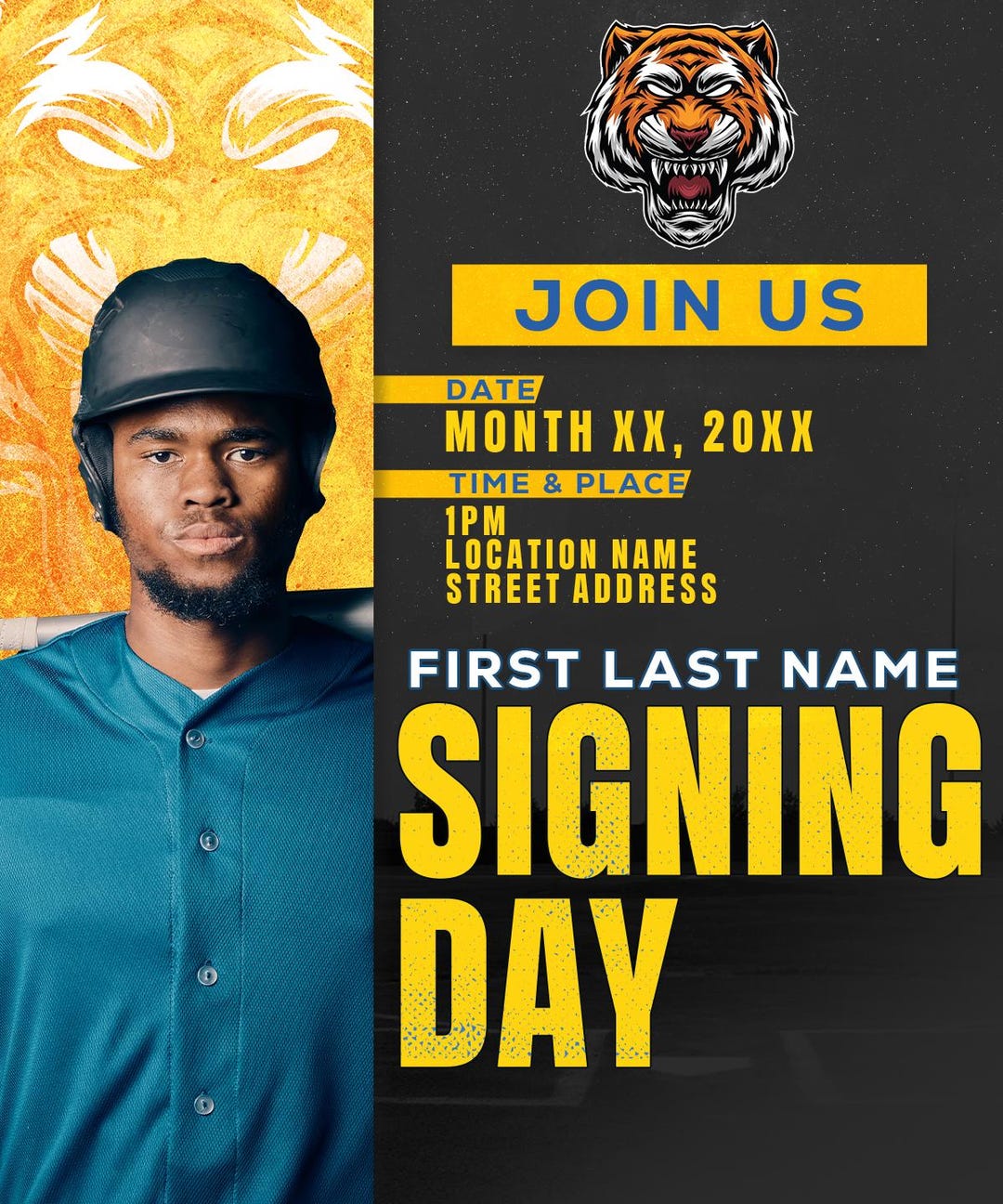 Baseball & Softball College Signing Day Flyer | Social Media Graphic ...