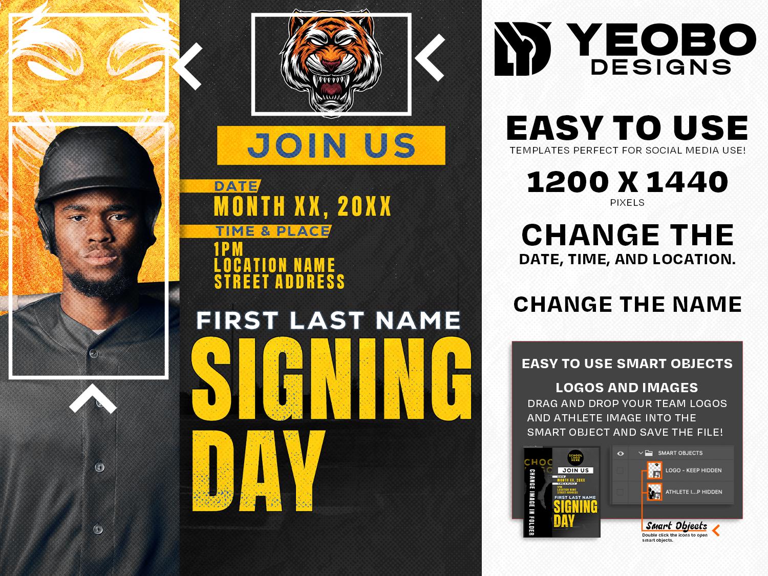 FOOTBALL College Signing Day Flyer | Social Media Graphic for College ...