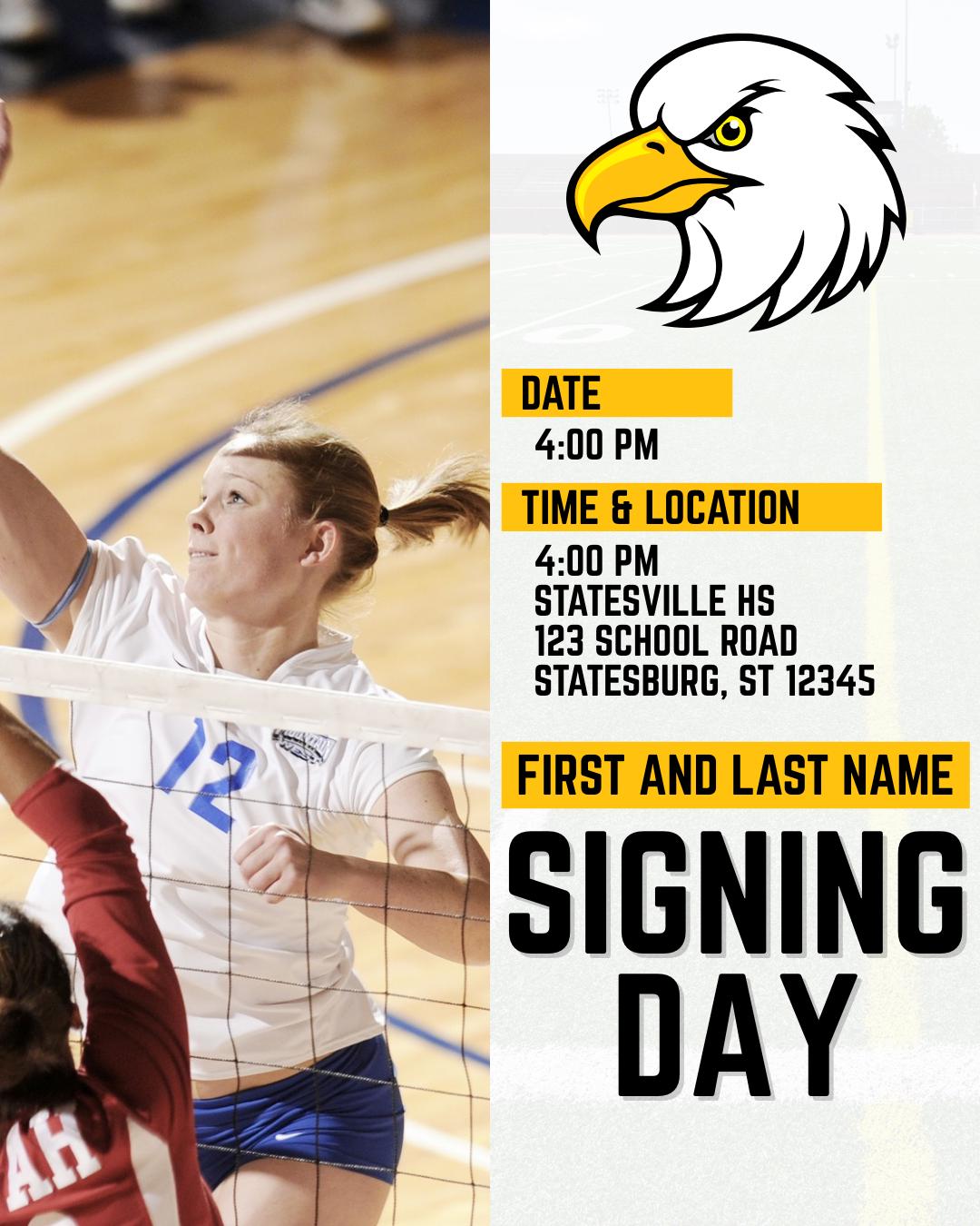 College Signing Day Flyer | CANVA - Ready Social Media Graphic for ...
