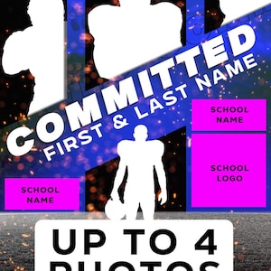 Custom Athlete Commitment Graphic: Social Media Post Design - Etsy