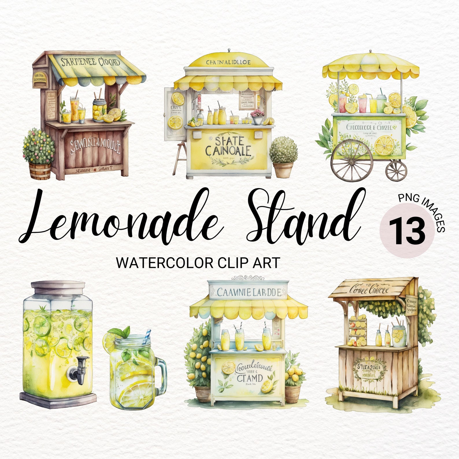 Lemonade Stand Clipart Lemonade PNG Summer Clipart Pink - Etsy Canada