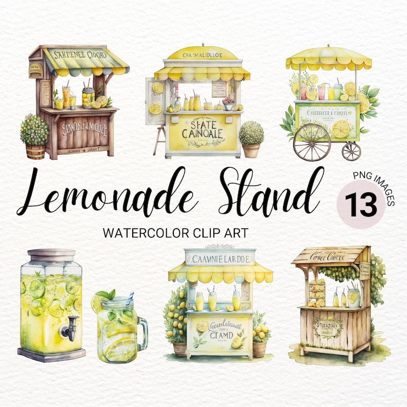 Lemonade Stand Clipart Lemonade PNG Summer Clipart Pink - Etsy Canada
