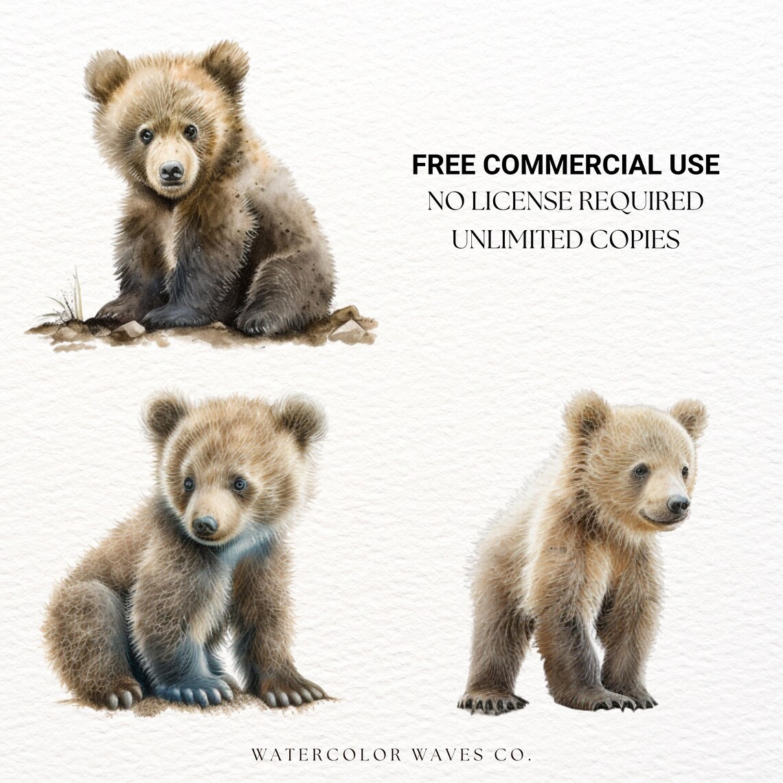 Baby Bear Clipart | Watercolor Clipart Bear | Woodland Animals | Cute ...