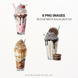 Milkshake Clipart | Watercolor Ice Cream Decor | Summer Clipart ...